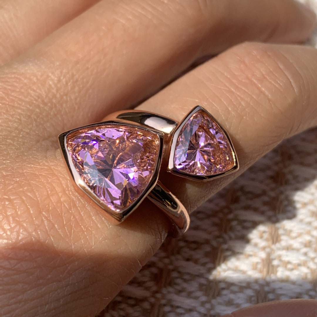11ctw Two Stone Pink Sapphire Cocktail Ring | SayaBling