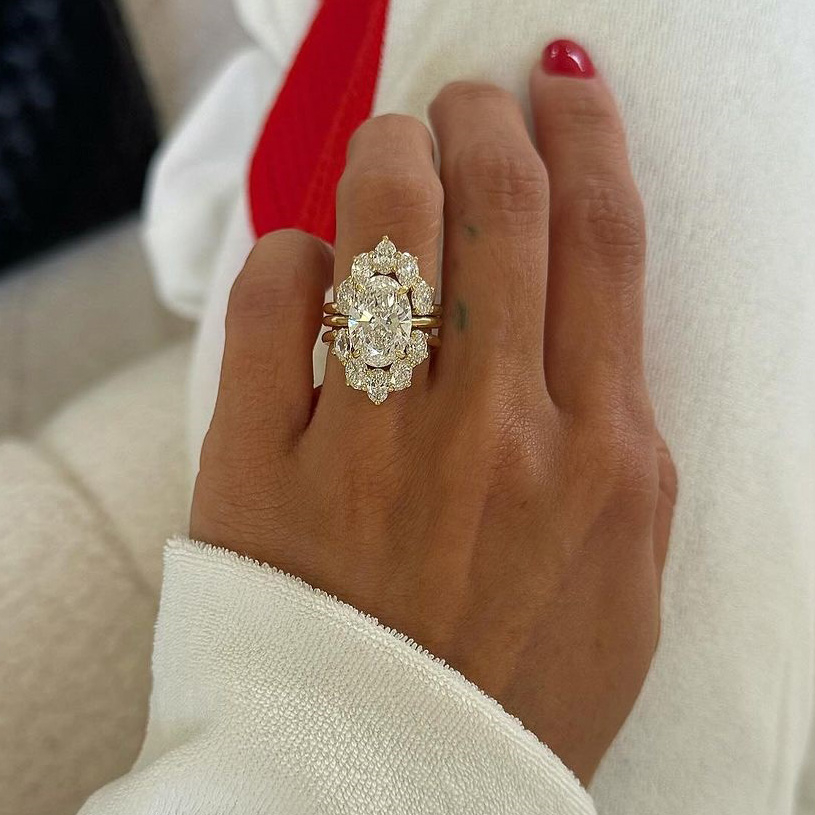 5.8ct Oval Cut Three Pieces Vintage Wedding Ring Set | SayaBling