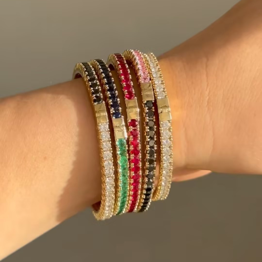 18ctw Candy Color Sapphire Stackable Bangle | SayaBling