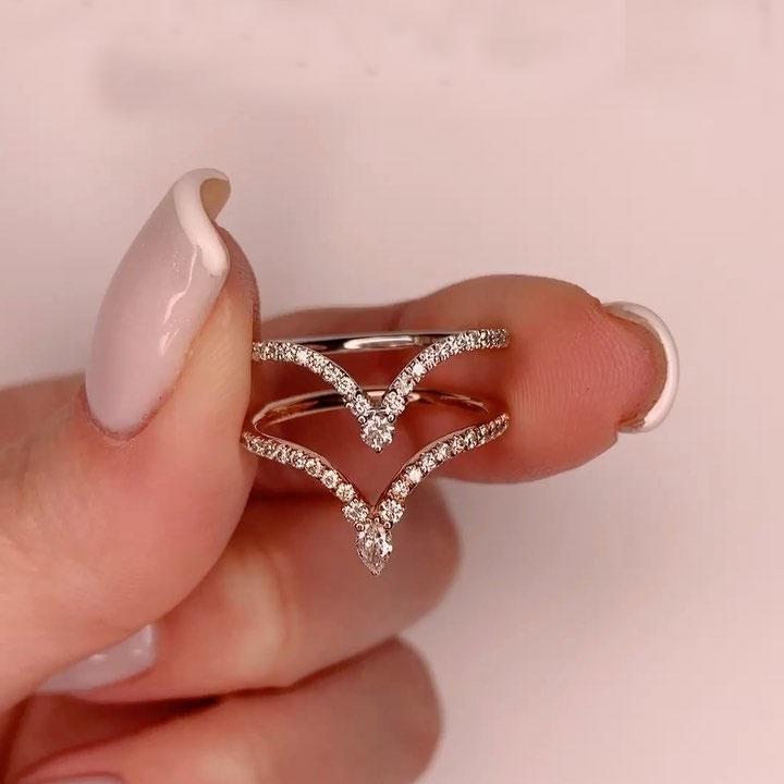 Handmade 1.65CT 2PCS Double Tone Eternity Anniversary Band | SayaBling