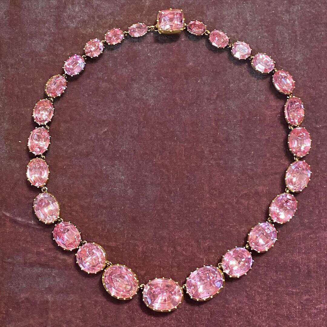 104ctw Oval Cut Pink Sapphire Necklace | SayaBling