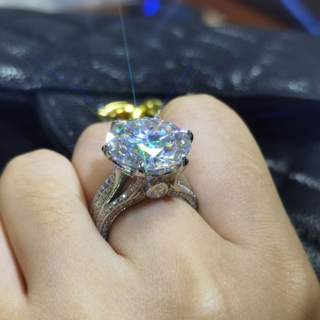 12ct Round Cut White Sapphire Engagement Ring for Women | SayaBling