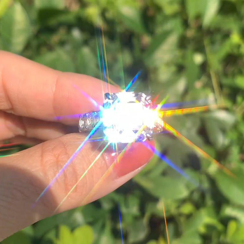 5 CT Asscher Cut Sterling Silver Engagement Ring | SayaBling Jewelry