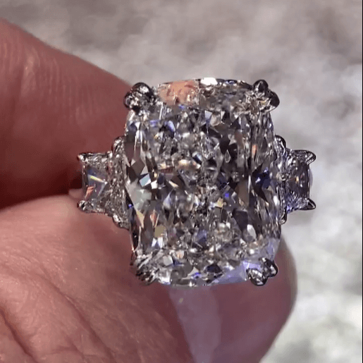 10ct Radiant Cut White Sapphire Engagement Ring | SayaBling