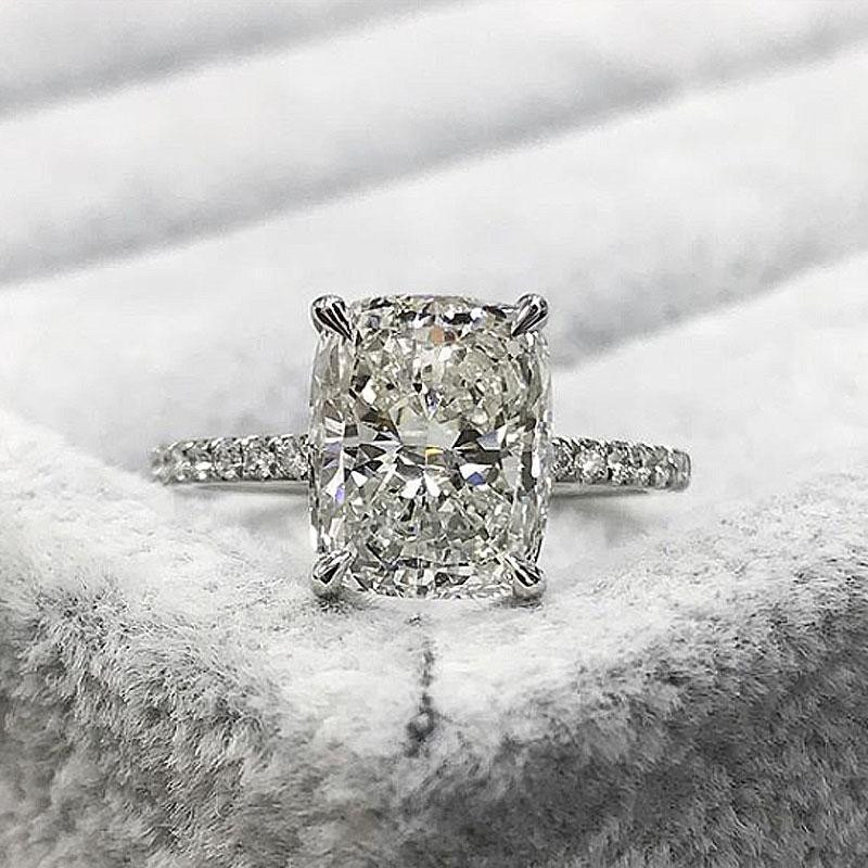 Radiant Cut White Sapphire Engagement Ring for Women | SayaBling Jewelry