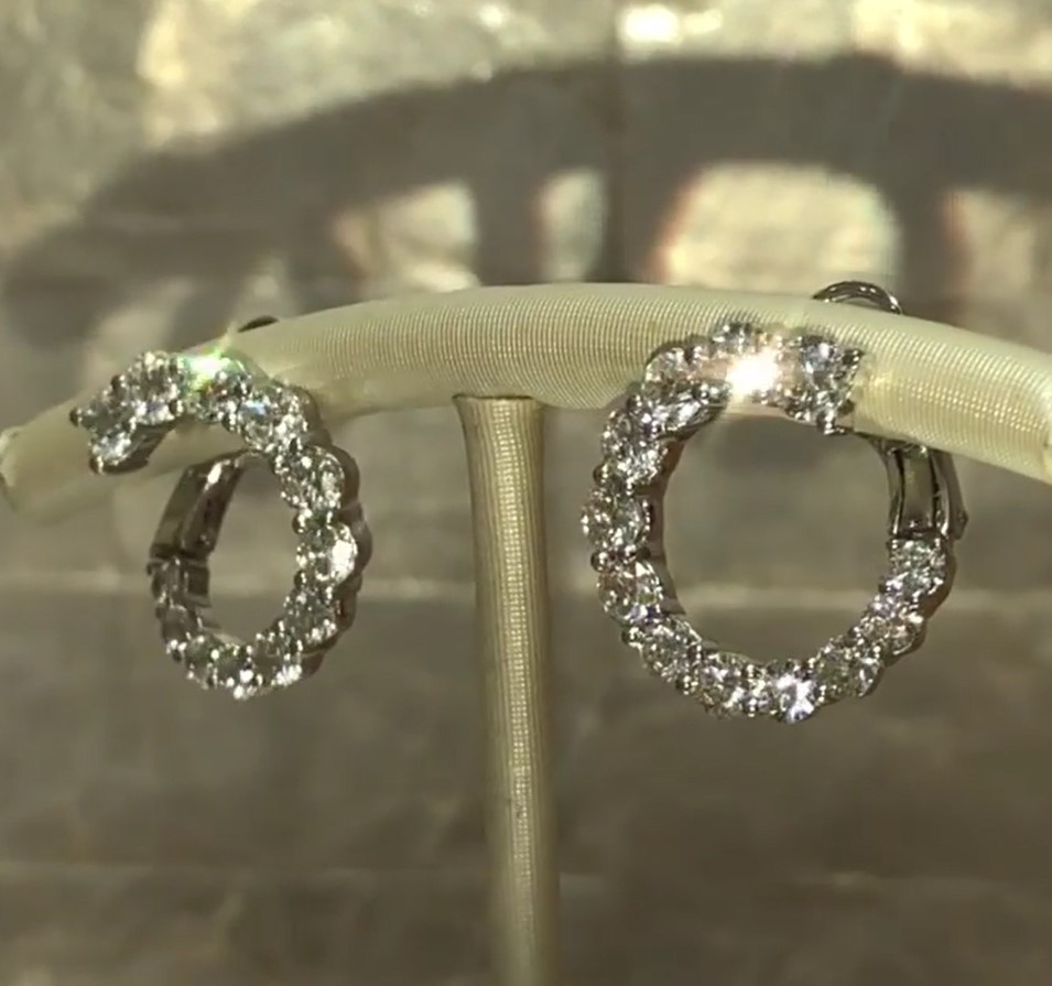 Round Cut White Sapphire Stud Earrings for Women in Sterling Silver ...