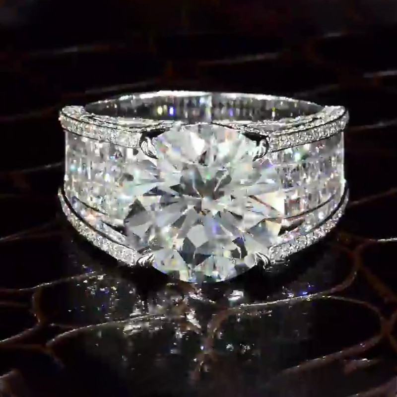 Round Cut White Sapphire Engagement Ring for Women | SayaBling