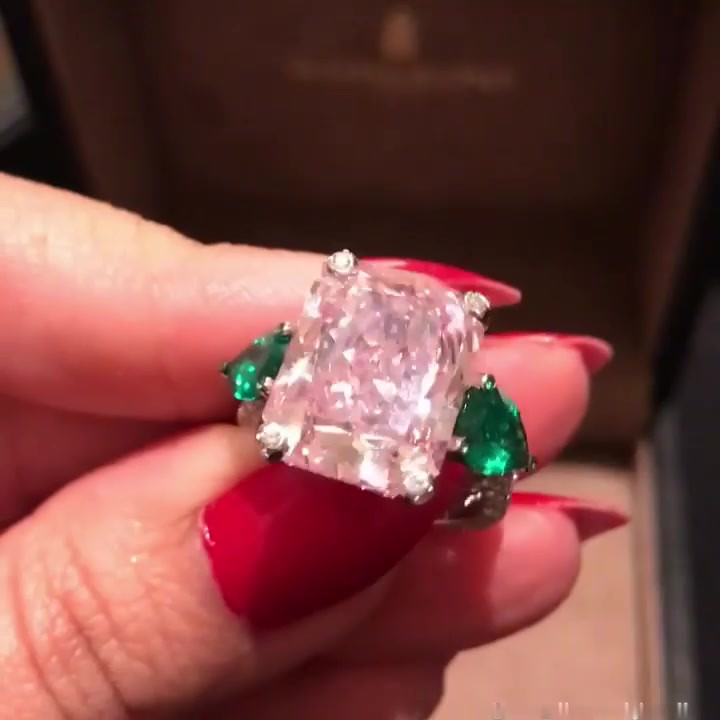 6.8ct Fancy Pink Sapphire Engagement Ring For Women | SayaBling