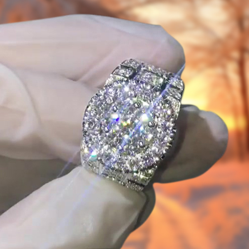 23ctw Men’s Iced Out Ring in Sterling Silver | SayaBling