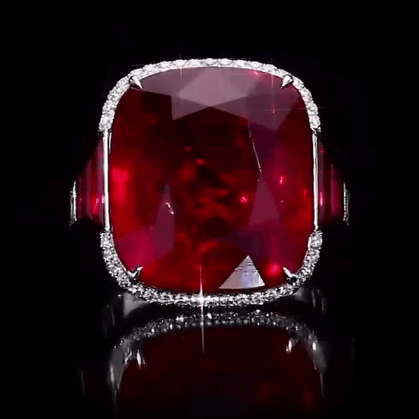 9.5ct Cushion Cut Ruby Cocktail Ring | SayaBling