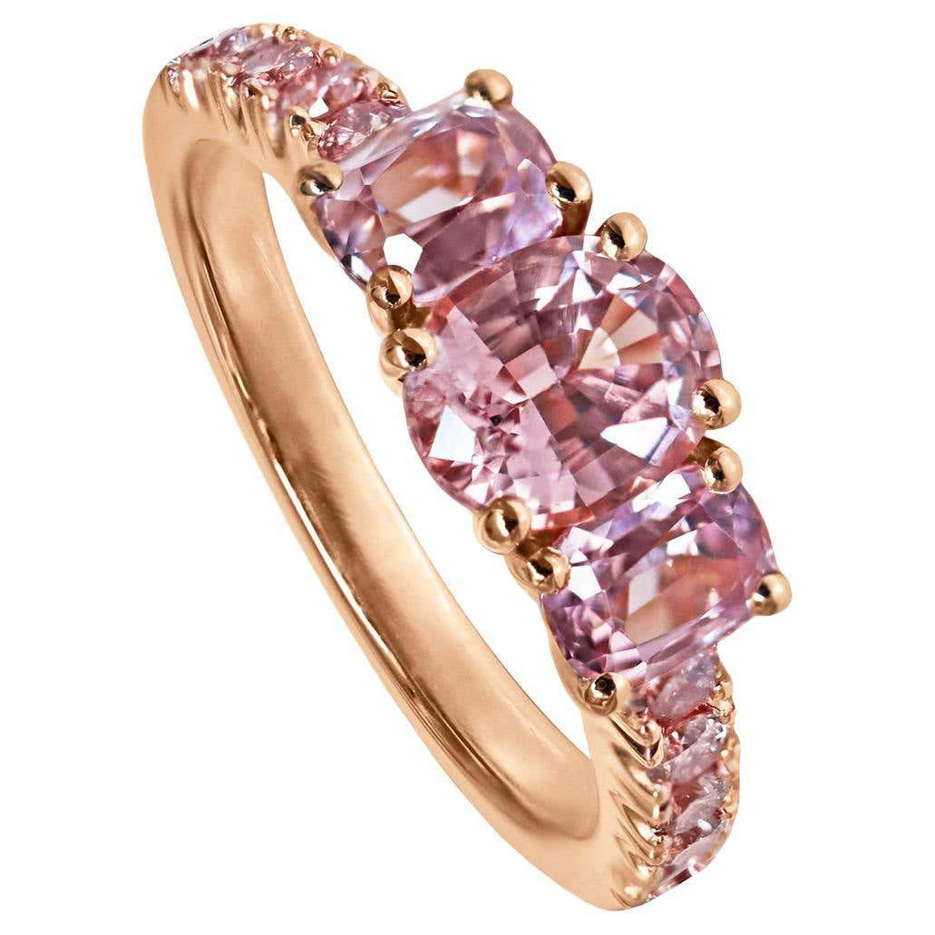 7.5ct Cushion Cut Dusty Rose Pink Sapphire Engagement Ring in Rose Gold ...