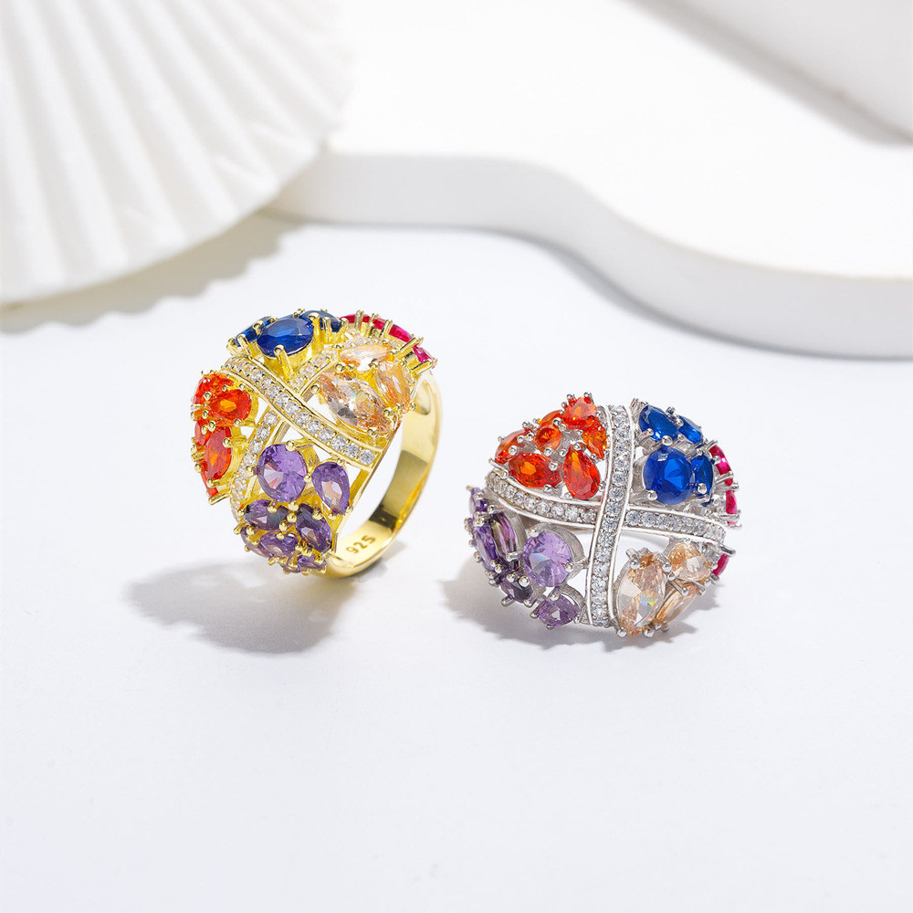 Multicolor Sapphire Bold Cocktail Ring | SayaBling