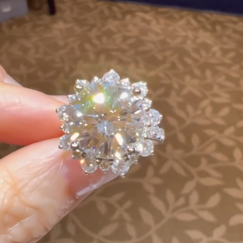 6.8ct Round Cut Sapphire Engagement Ring | SayaBling