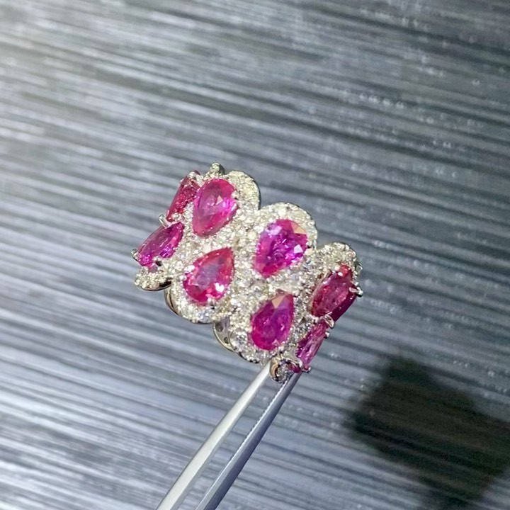 12ctw Pear Cut Ruby Cocktail Ring | SayaBling