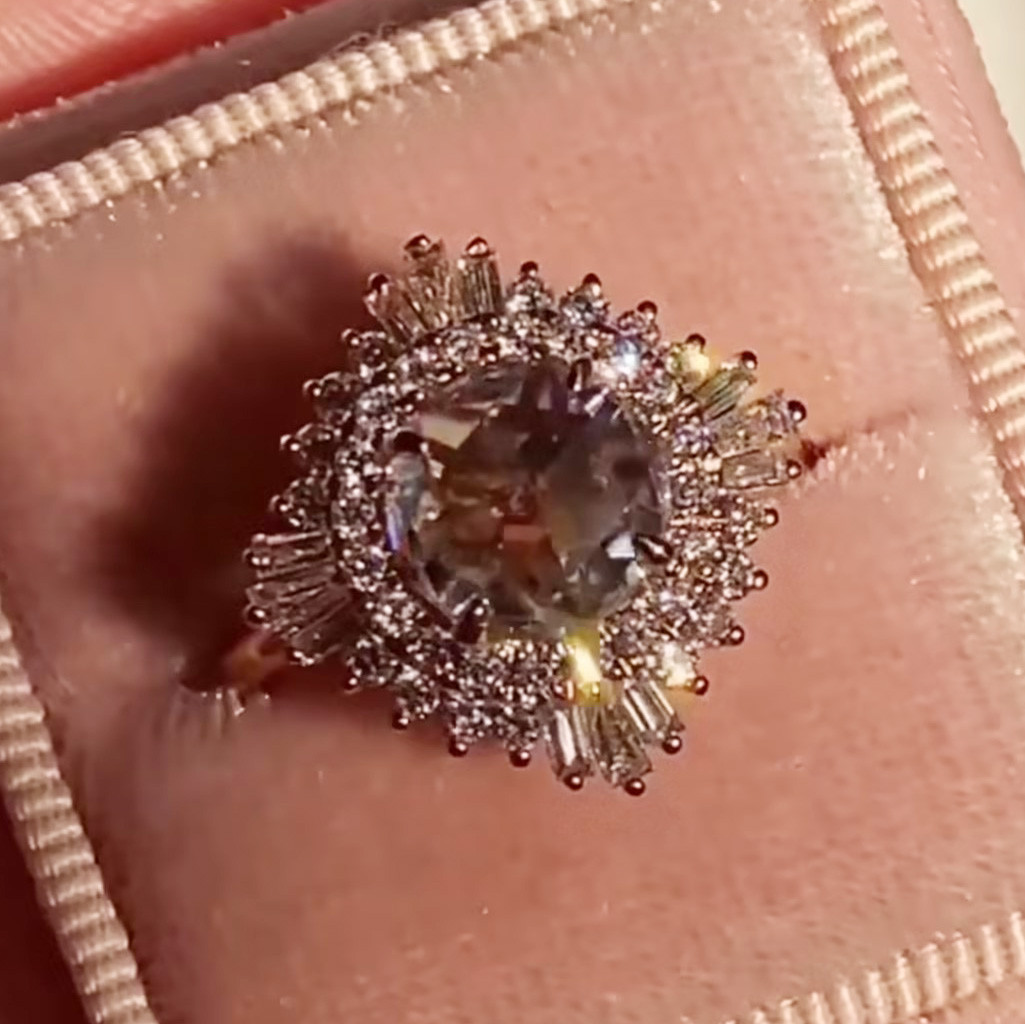 2.7ct Round Cut Morganite Pink Sapphire Engagement Ring | SayaBling Jewelry