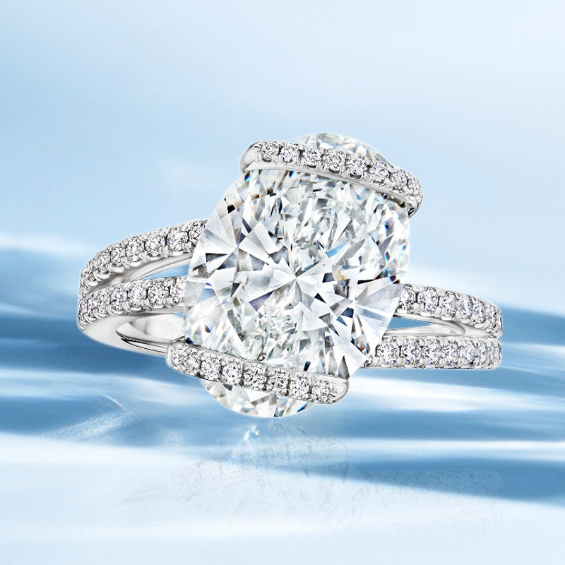 5.8ct Tilted Oval Cut Wraped Knot Engagement Ring | SayaBling