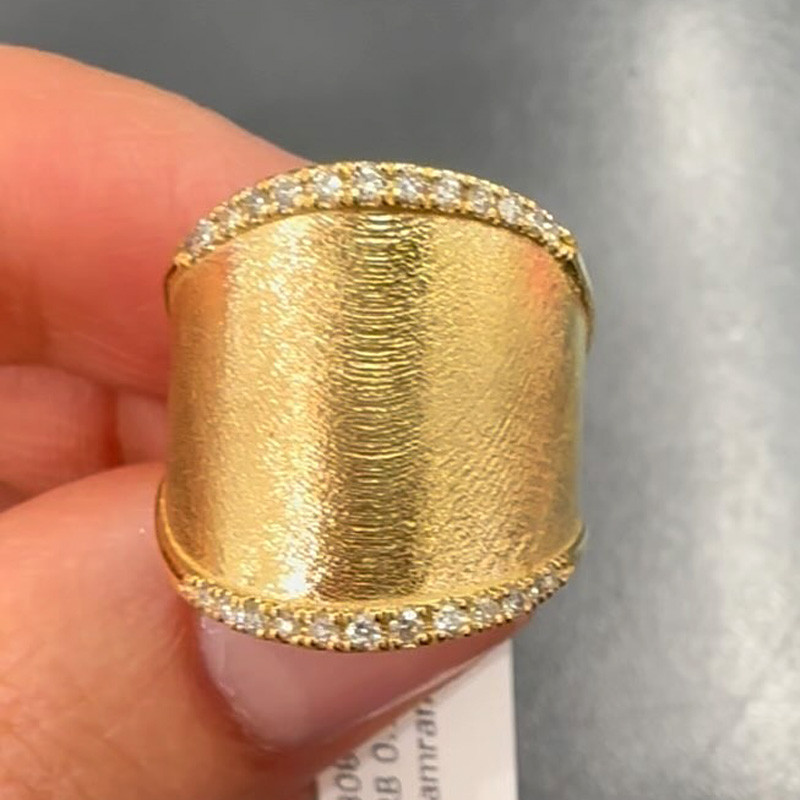 Micro-paved Satin Finish Matte Bold Cocktail Ring | SayaBling