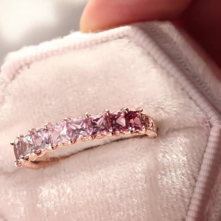 SayaBling Handmade Gradient Color Sterling Silver Ring | SayaBling