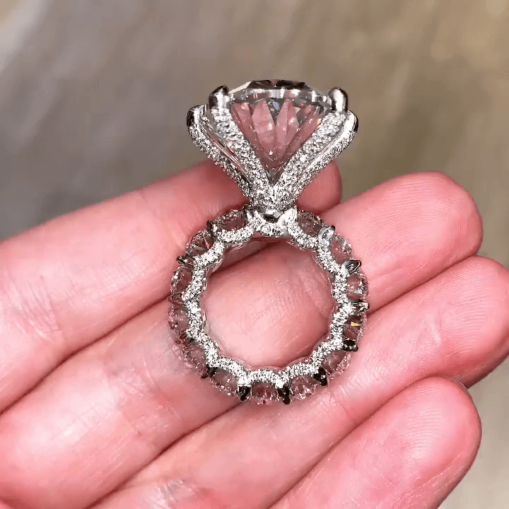 10ct Oval Cut White Sapphire Engagement Ring | SayaBling