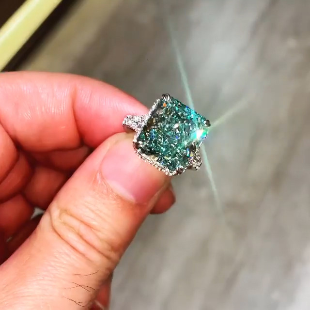 Radiant Cut Blue Sapphire Engagement Ring for Women | SayaBling Jewelry