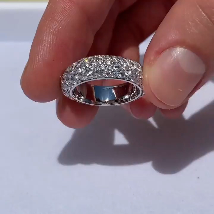 SayaBling Micro-pave Setting Lab-created Sapphire Eternity Ring ...