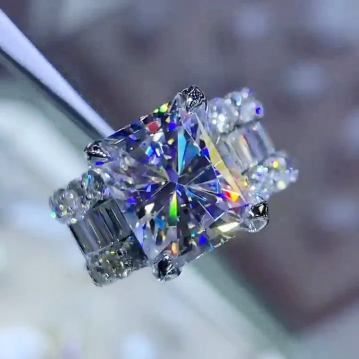 Radiant Cut White Sapphire Engagement Ring for Women | SayaBling