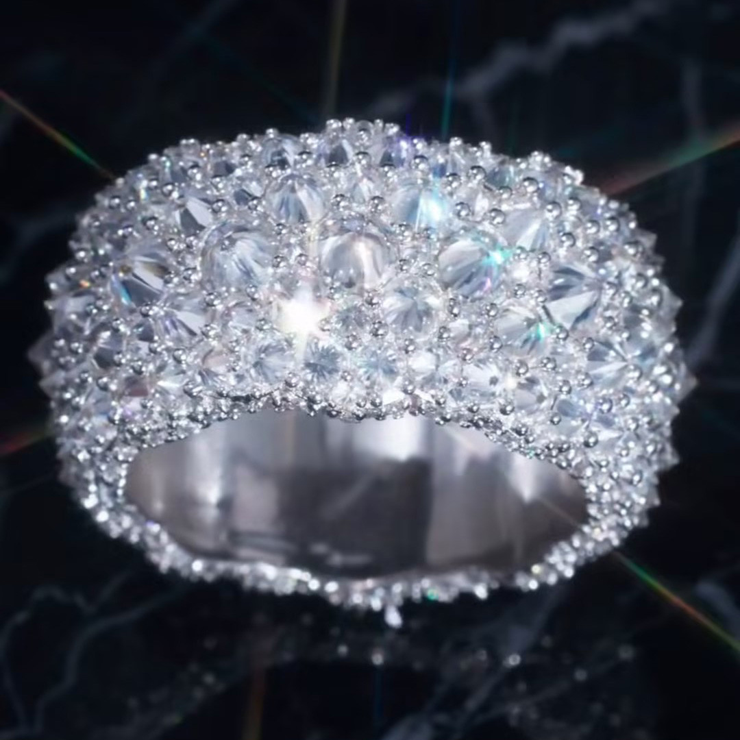 7ctw Reverse-set White Sapphire Milgrain Bold Cocktail Ring | SayaBling