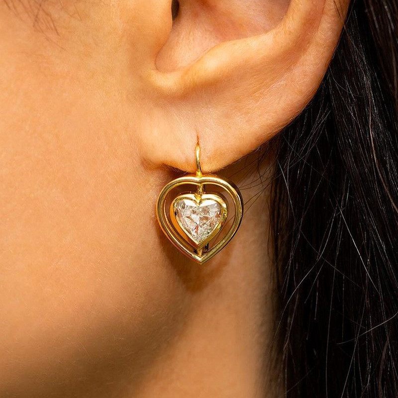 Multi-cut Classic White Sapphire Box Drop Earrings | SayaBling