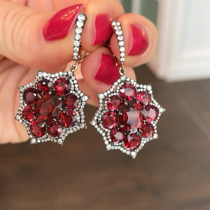 Fashion Ruby Drop Earrings for Women in Gold | SayaBling