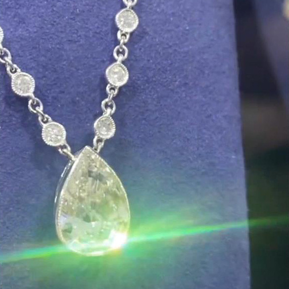 10.2ct Pear Cut White Sapphire Necklace | SayaBling Jewelry