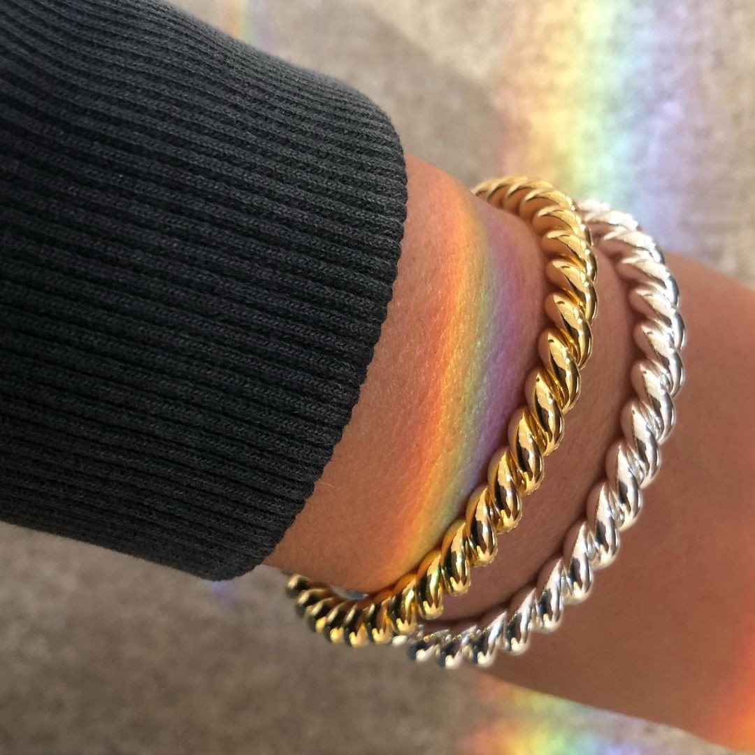 Classic Polished Twist Cuff Bangle | SayaBling