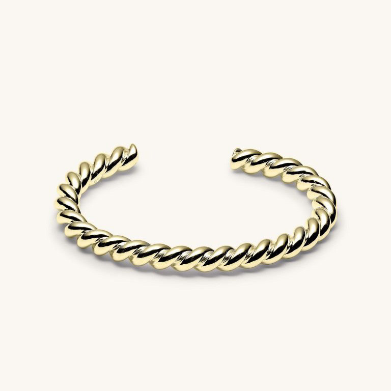 Classic Chunky Twist Cuff Bangle | SayaBling