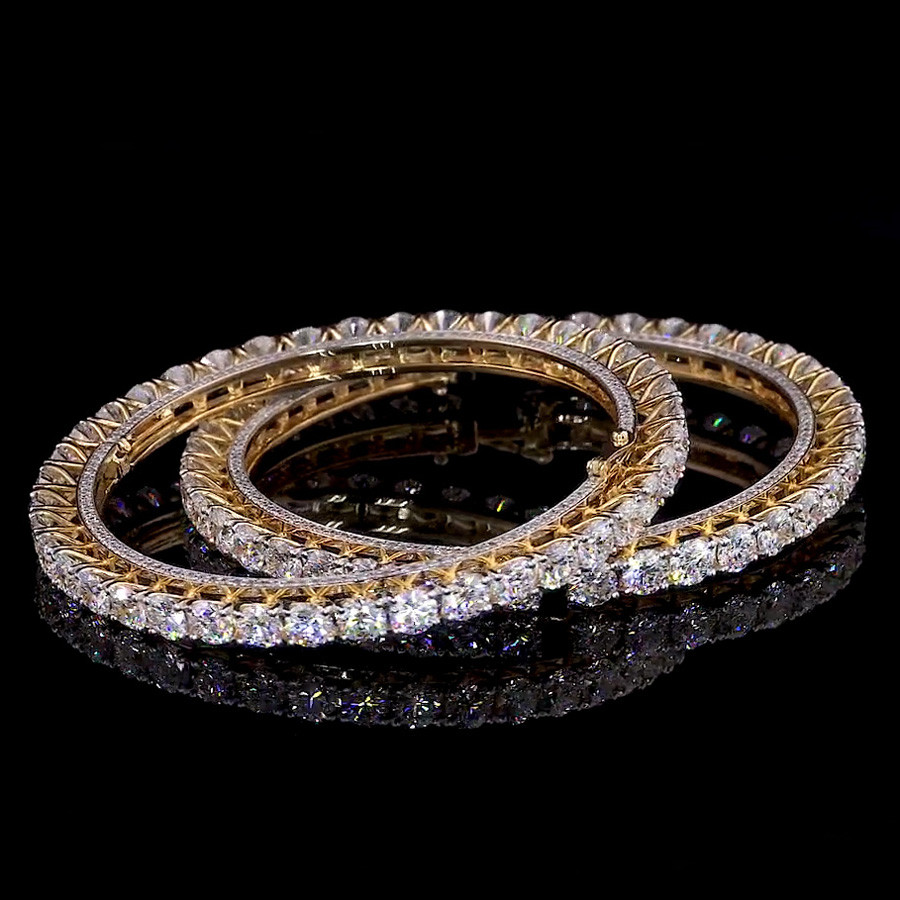 30ctw Round Cut Two Tone Eternity Bangle | SayaBling