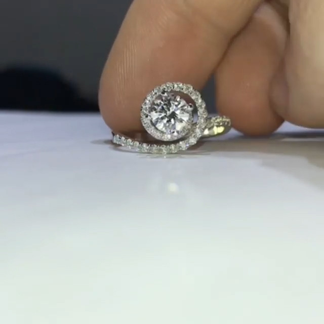 Unique 1ct Round-Cut Sterling Silver Engagement Ring | Affordable ...