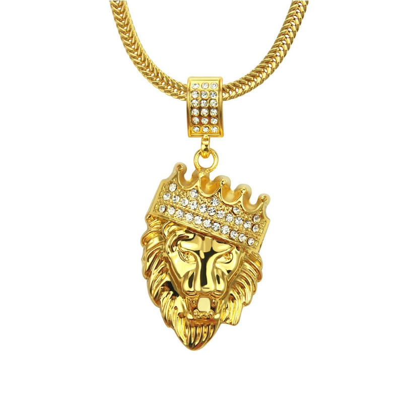 Men's Gold Lion King Necklace | SayaBling