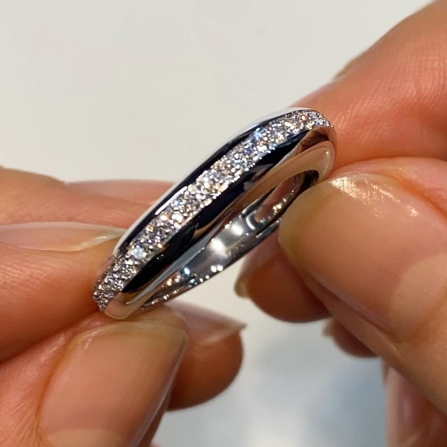 Simple Pave Wave Wedding Band | SayaBling